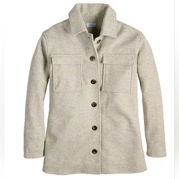 croft & barrow | Jackets & Coats | Nwt Oversized Shacket Coat Gray ...